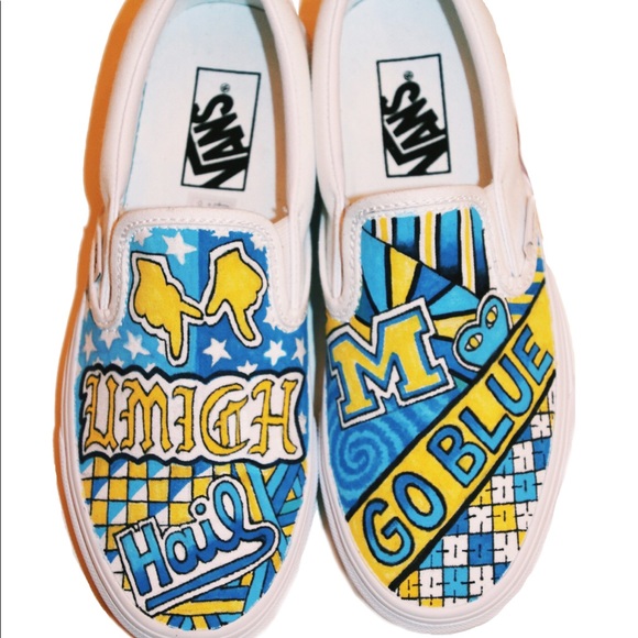 Vans | Shoes | Custom University Of Michigan Vans Sneakers | Poshmark